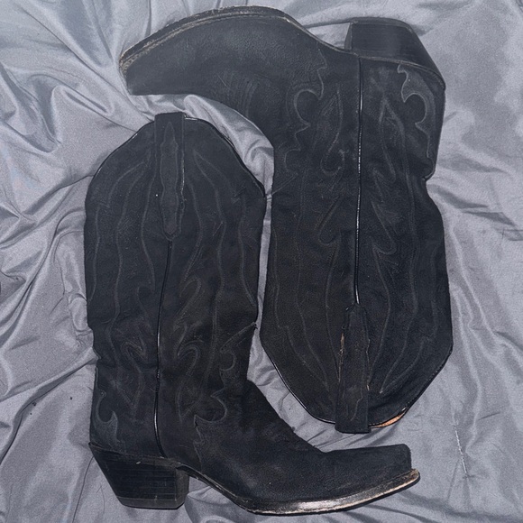 Dan Post | Shoes | Dan Post Womens Size 75 Black Suede Lana Western ...